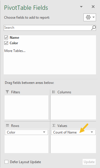 Pivot Table Basic Count Exceljet